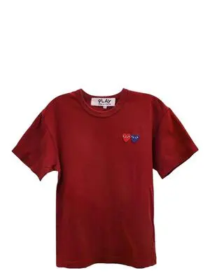 Comme Des Garçons Twin Hearts Slim Fit T-shirt - Red