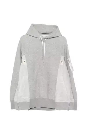 Sacai Hoodie With Zip Detail - Grey