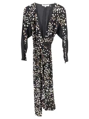 Diane Von Furstenberg Polka-dot Wrap Dress - Black