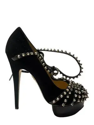 CHARLOTTE OLYMPIA Angry Portia Studded Pumps - Black