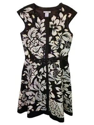 Oscar De La Renta Floral Embellished Dress - Black