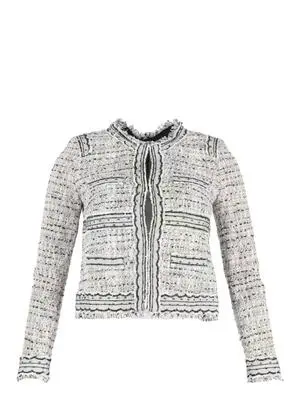 Giambattista Valli Fringed Tweed Blazer - Neutrals