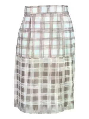 Loro Piana Plaid Midi Skirt - Neutrals