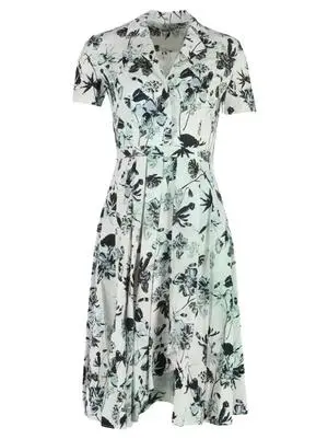 JASON WU Pleated Floral-print Midi Dress - White