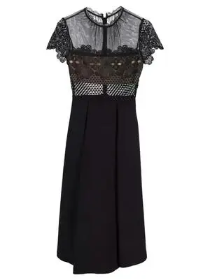 SELF-PORTRAIT Felicia Embroidered Lace Midi Dress - Black
