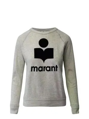 ISABEL MARANT VINTAGE Milly Logo-detail Crew-neck Sweatshirt - Grey