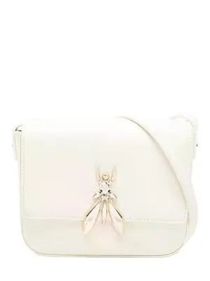 Patrizia Pepe Leather Shoulder Bag With Logo Hardware - Neutrals