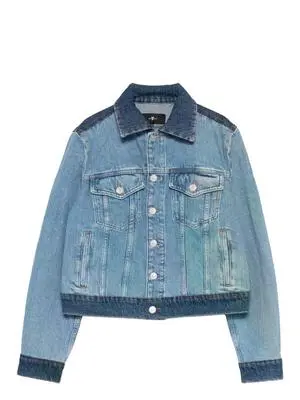 7 For All Mankind Buttoned Denim Jacket - Blue