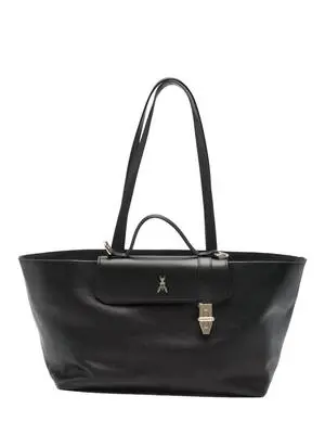 Patrizia Pepe Tote Bag With Logo Appliqu - Black