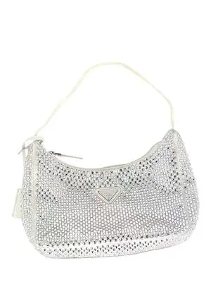 Prada 2000 Crystal-embellished Re-edition 2000 Shoulder Bag - Neutrals