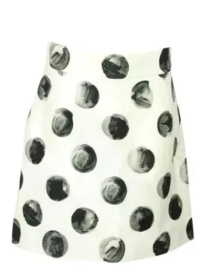Dolce & Gabbana Polka Dot Printed Mini Skirt - White