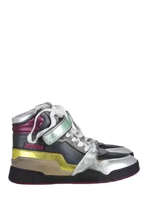 ISABEL MARANT VINTAGE Metallic High-top Trainers - Black