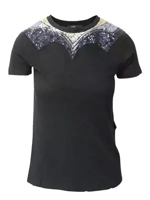 Maje Tatillon Embellished T-shirt - Black