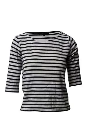Maje Breton Stripe Cotton Top - White