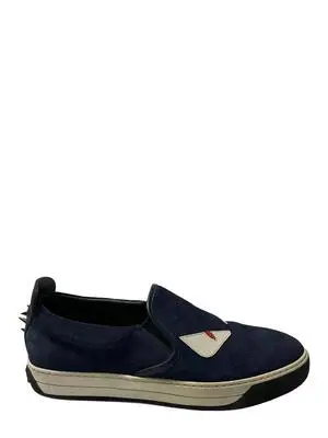 Fendi Monster 3d Eyes Studded Slip-on Sneakers - Blue