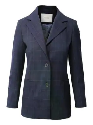 Maje Plaid Single-breasted Blazer - Blue