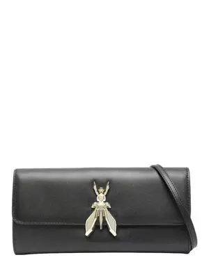 Patrizia Pepe Leather Clutch With Appliqué Detail - Black