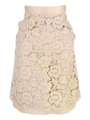 Valentino Garavani Lace Knee-length Skirt - Neutrals