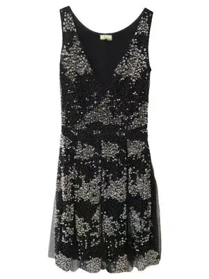 Issa Beaded Mini Dress - Black