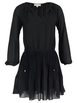 Michael Kors Vintage Pleated Mini Dress - Black