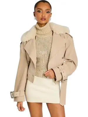 Retrofete Rubee Suede Coat - Khaki