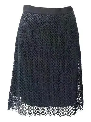 Carolina Herrera Floral-lace Midi Skirt - Black