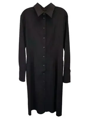 JOSEPH Buttoned Midi Shirt Dress - Black