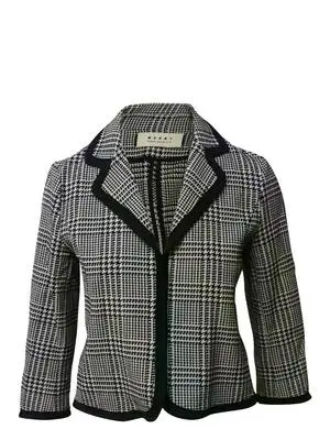 Marni Cropped Checked Jacket - Black
