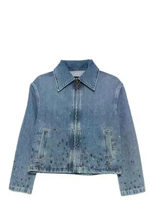 7 For All Mankind Embellished Denim Jacket - Blue