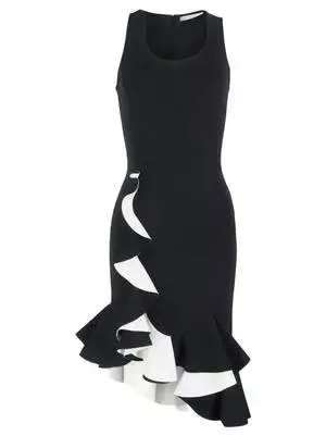 Givenchy Ruffled Sleeveless Midi Dress - Black