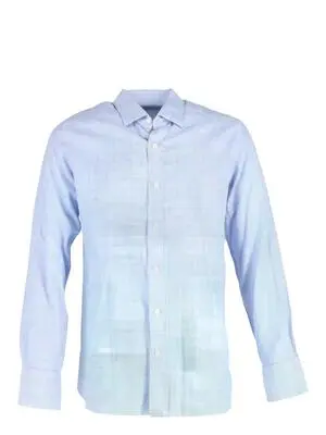 TOM FORD Plaid-check Long-sleeved Shirt - Blue
