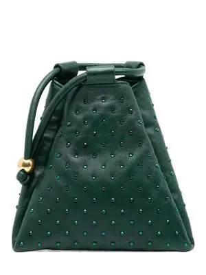 Bottega Veneta Mini Lambskin Triangle Handbag - Green