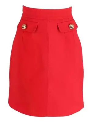 Dolce & Gabbana Button-detail Midi Skirt - Red