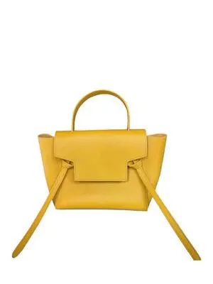 Celine Leather Top Handle Handbag - Yellow