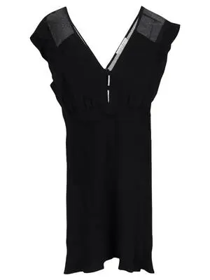Sandro V-neck Ruffle Dress - Black