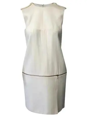 Alexander McQueen Sleeveless Dress With Zipper Detail - White
