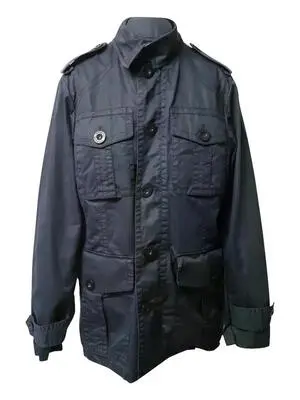 Burberry Single-breasted Epaulets Jacket - Blue