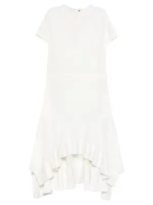 Sacai Asymmetric Ruffled Dress - White