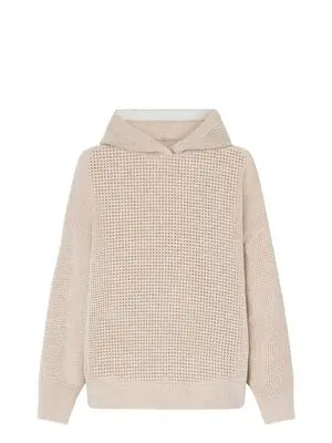 Brunello Cucinelli Waffle-knit Cashmere Hoodie - Neutrals