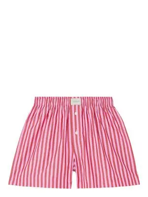 Comme Si Comme Si La Boxer Classica Striped Cotton-Poplin Shorts Pink