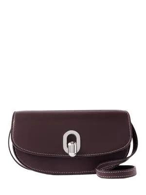 Savette Tondo Crescent Leather Shoulder Bag - Purple