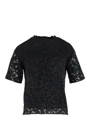 JOSEPH Lace Short-sleeve Top - Black