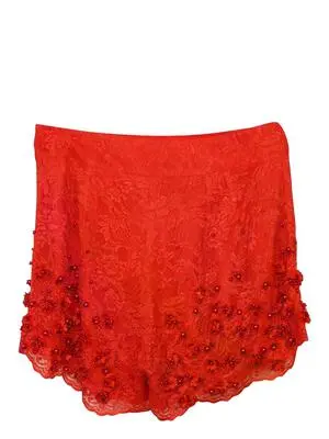 Jenny Packham Floral-lace Shorts - Red