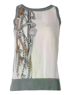 Gucci Sleeveless Printed Blouse - Neutrals
