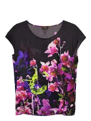 Escada Floral Round-neck Blouse - Black