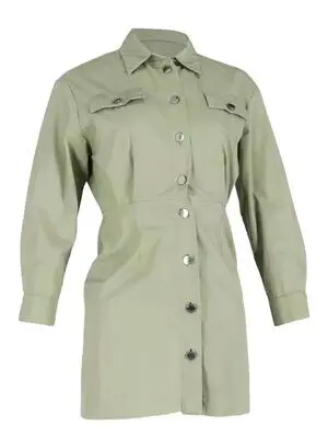 Sandro Liana Buttoned Shirt Dress - Green