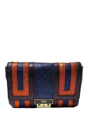 ANYA HINDMARCH Metallic-effect Striped Shoulder Bag - Blue