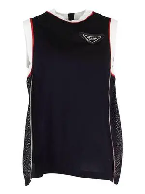 Prada Logo-plaque Tank Top - Black