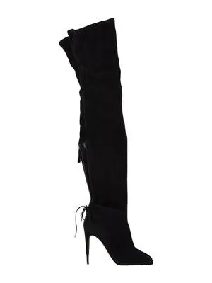 AQUAZZURA Giselle Lace-up Over-the-knee Boots - Black