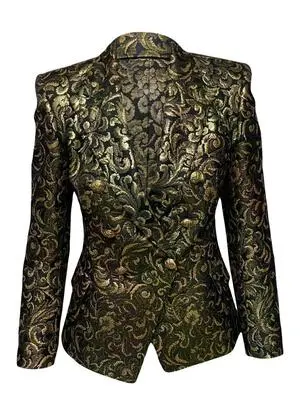 Balmain Brocade Double-breasted Blazer - Black